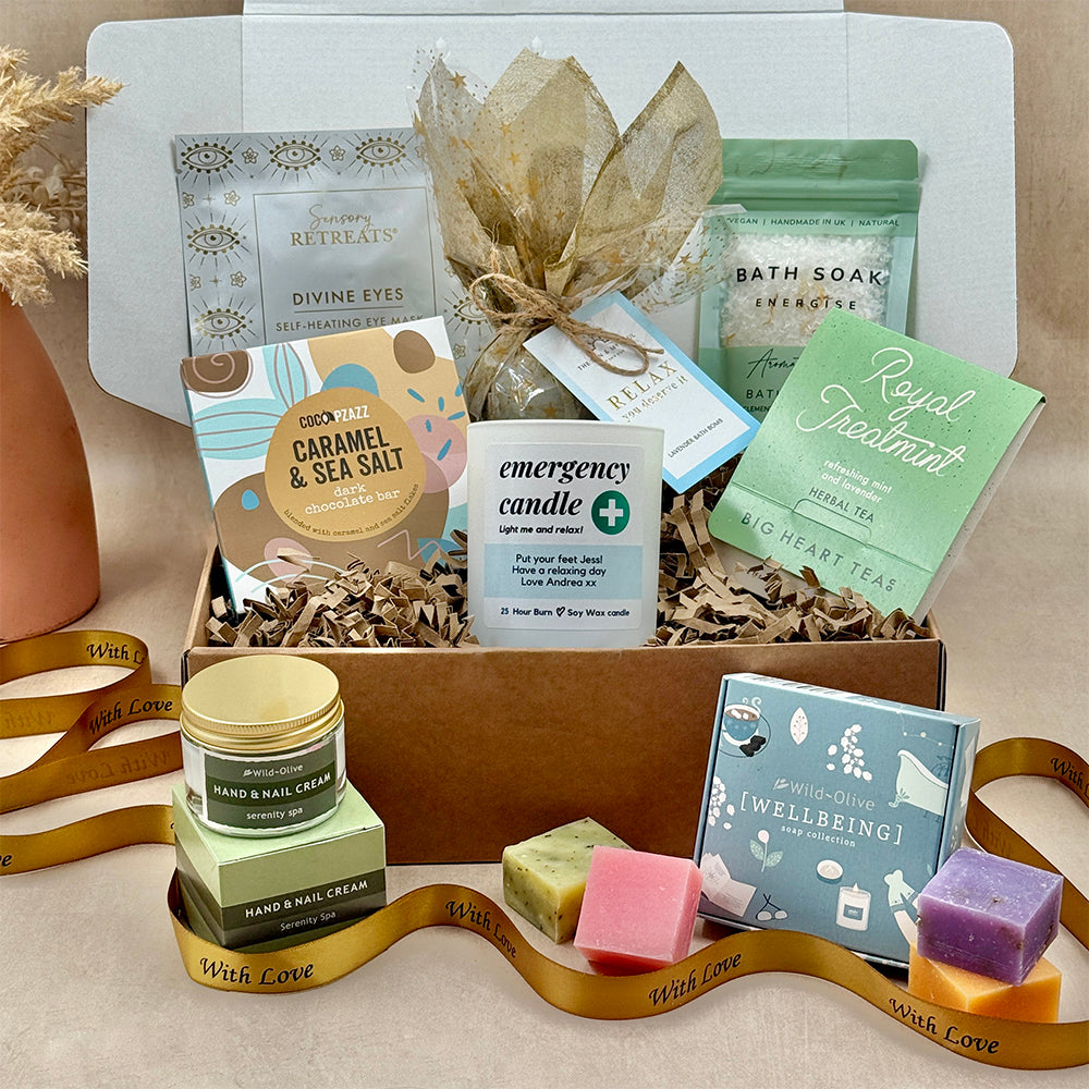 Pamper Gift Hamper | Royal Treatment Tea and Emergency Gift Set ...